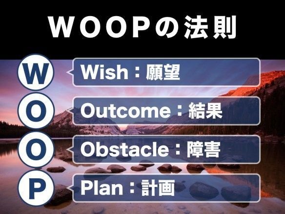目標達成率を向上する方法「WOOP」を実践する4つのステップ ｜ 効果的な理由は「ポジティブとネガティブを同時に検証」｜VlogleGuide ...
