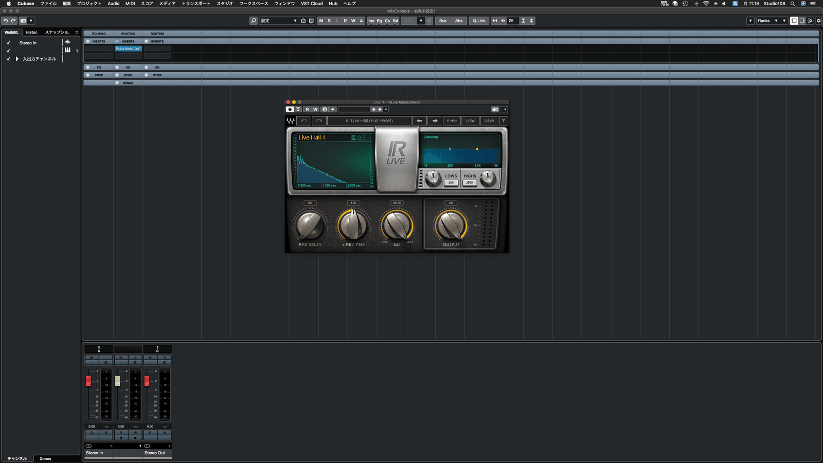 Waves / IR-Live Convolution Reverb Mono/Stereo｜J．@Studio108