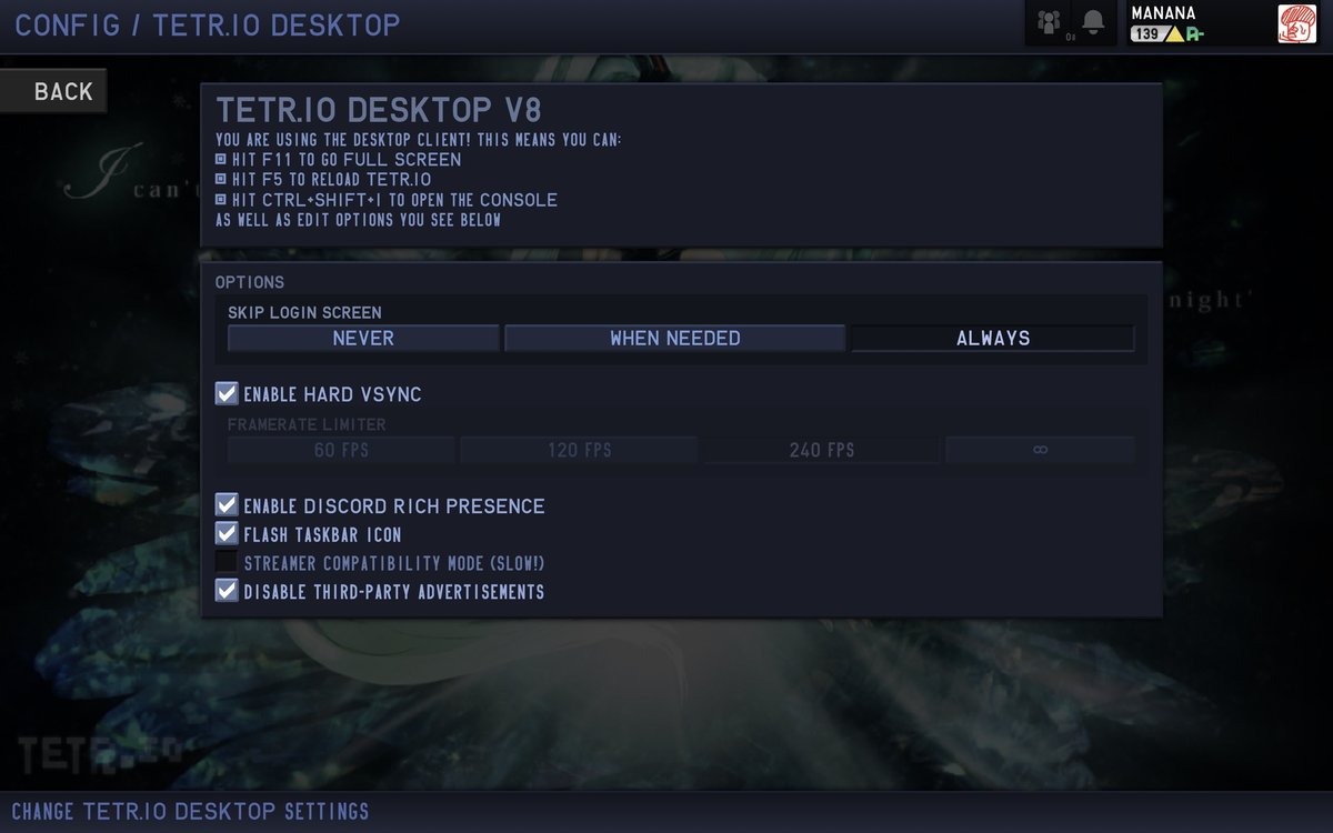 TETR.IO 解説 設定編｜まにゃーな