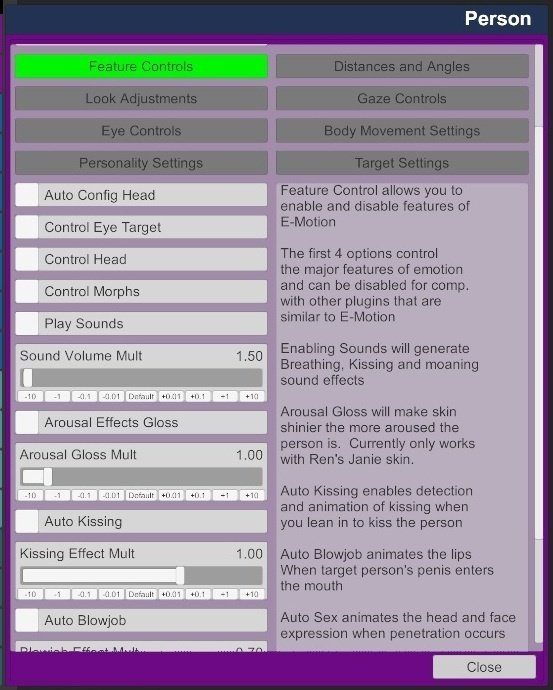 Virt-a-Mate Plugin E-Motion 翻訳｜マーマレード男爵