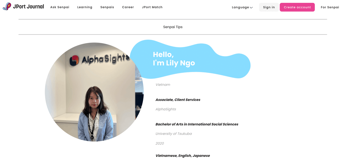 JPort Match導入事例： AlphaSights Japan｜JPort (グローバル新卒特化型キャリアプラットフォーム）