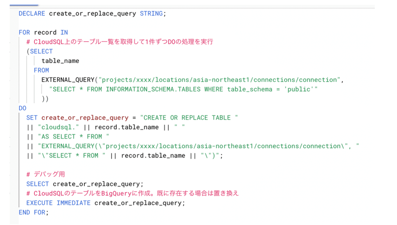 BigQuery Scriptingを利用してCloudSQLのテーブルを転送する仕組みを作った話｜PharmaX Blog