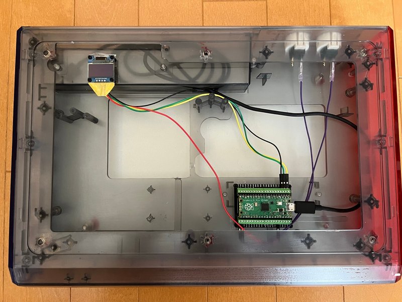 Raspberry Pi Pico(GP2040)でアケコンを作る(4) アケコン内の配線見直しとOLEDディスプレイ追加｜ワビスケ/ PBMB