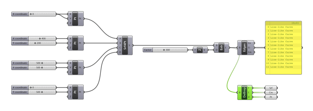 Deconstruct Brep-立体の要素を分解する｜Mt