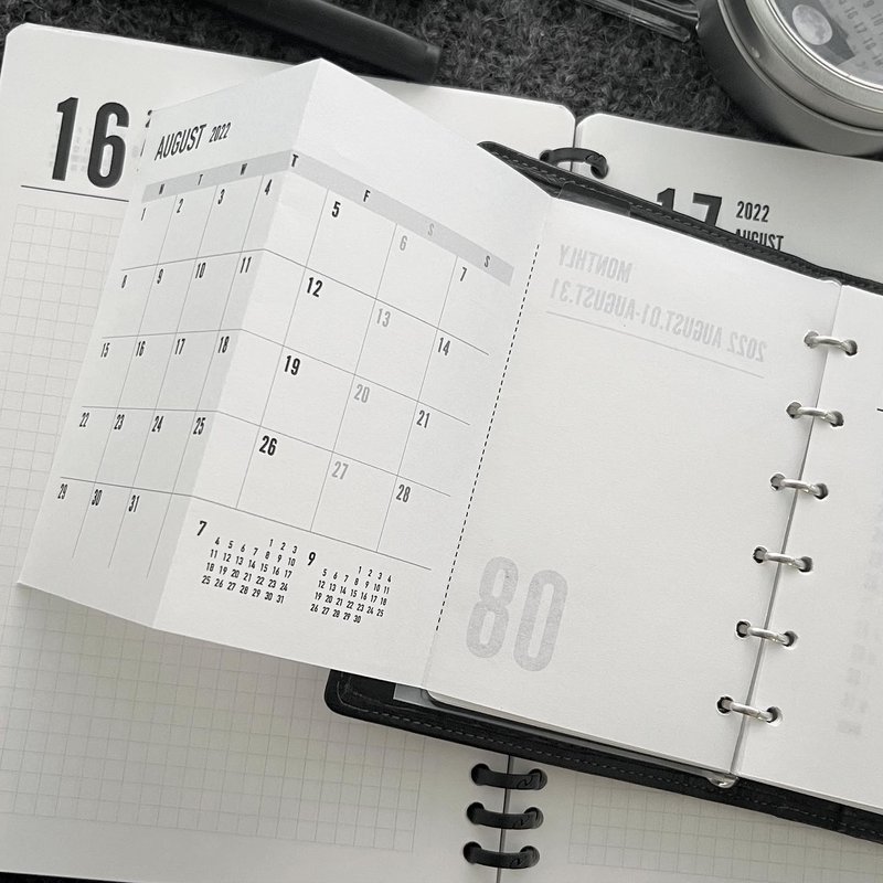 MINI6/A5サイズリフィル無料ダウンロード[ 8月分 ]｜note1015