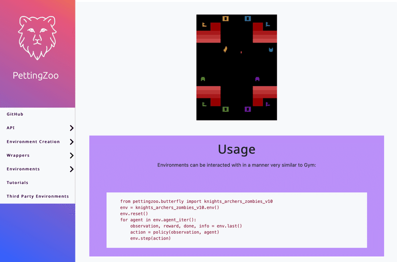 PettingZoo 入門 (1) - マルチエージェント強化学習環境セット｜npaka