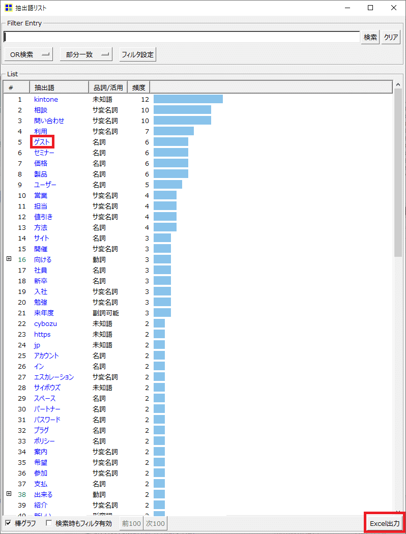 KH Coder でテキストマイニングをやってみた kintone｜46u