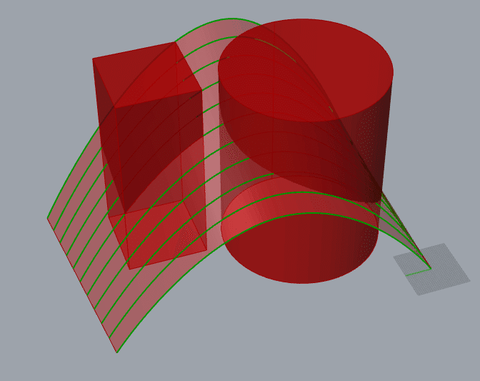 Trim With Breps-複数のBrep内外にCurveを分割する｜Mt