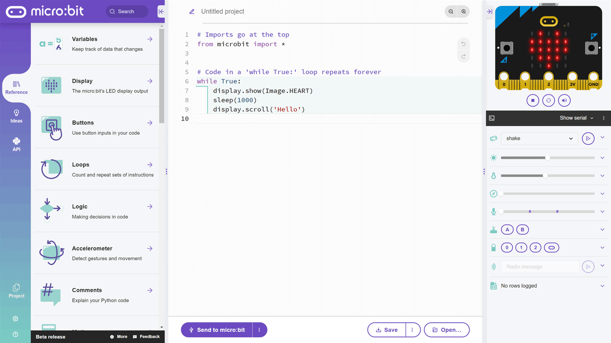 Python Editor for micro:bit(β)も完成度高いぞ！｜ueponx