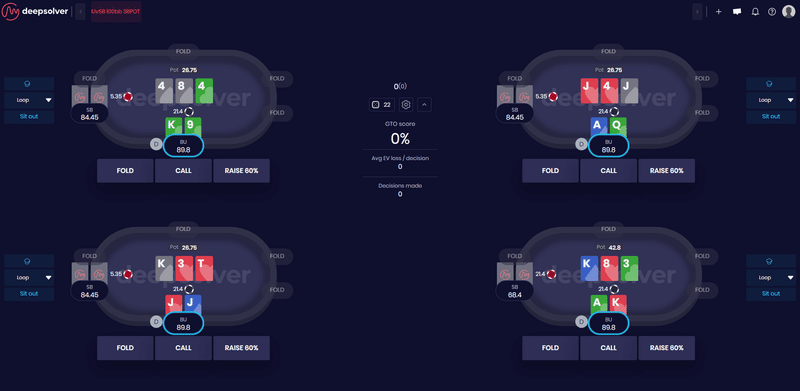 Deepsolver - GTO trainer｜Heads Up League