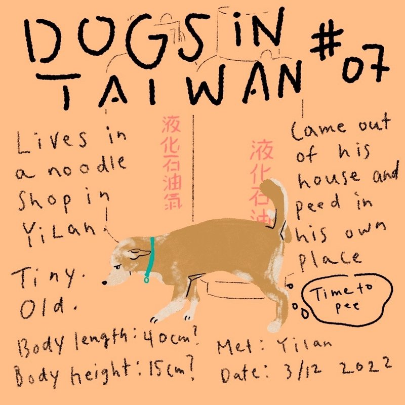 【イラストシリーズ】Dogs In Taiwan -台湾宜蘭日記｜Kanbin Nagata
