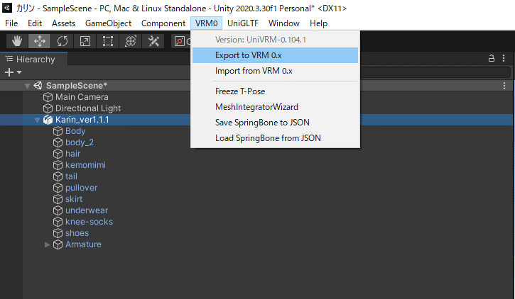 VRCHAT向けアバターのVRM化手順｜くま
