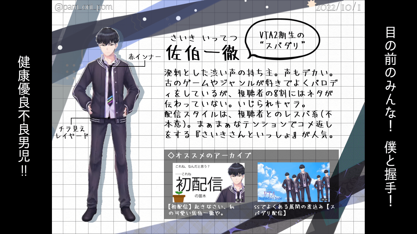 VTA2期生布教シートまとめ 修正版｜懶惰