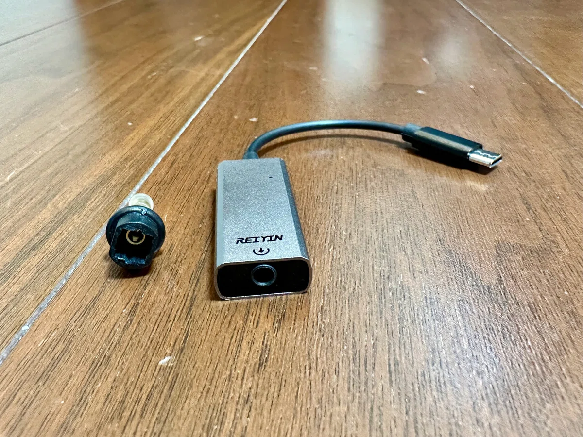 MacBook ProのUSB-Cポートから光デジタルオーディオ出力でサウンドバーに接続！【REIYIN DA-03 Type-C DAC ...