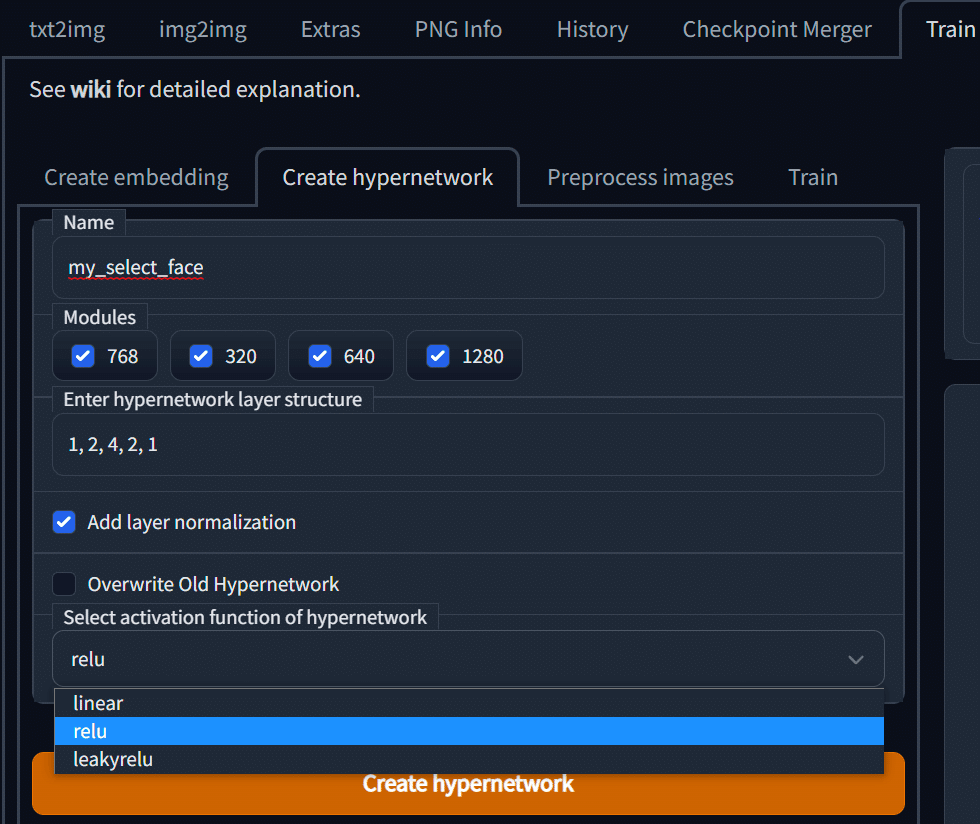 AUTOMATIC1111のhypernetwork layer structureの1,2,1について｜scra
