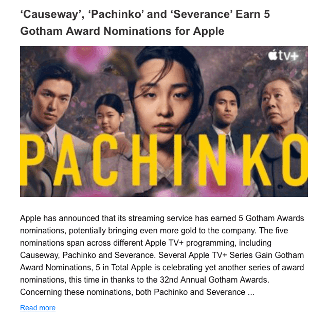 「パチンコ」、Appleのゴッサム賞5部門にノミネート。｜DigitalCreator