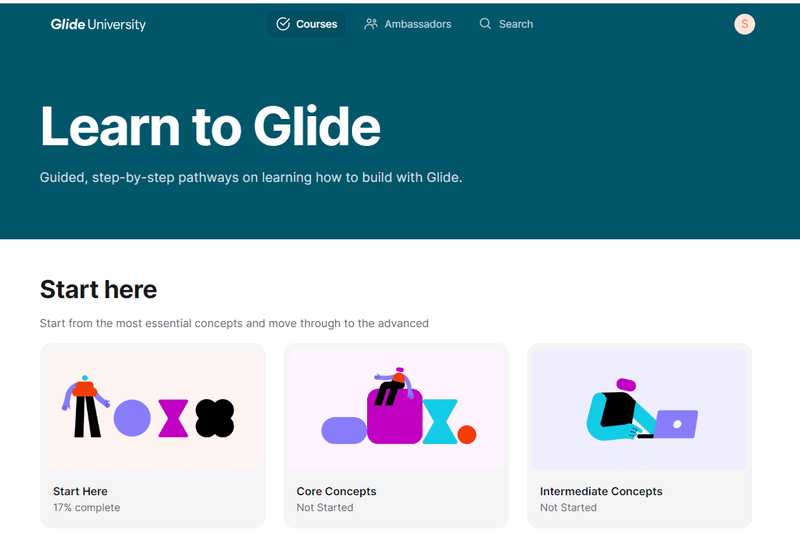 Glide Universityがリリース！あなたのGlide学習が加速する｜松井真也＠NoCoder