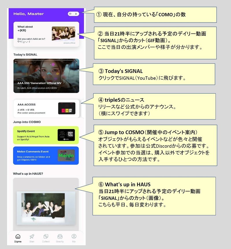 tripleSのアプリ「Cosmo」とデジタルトレカ「Objekt」の使い方。｜Lash (tripleS)｜note