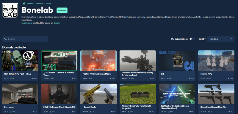BONELAB(Quest版)でMODを入れる方法｜寿司トラッシュ
