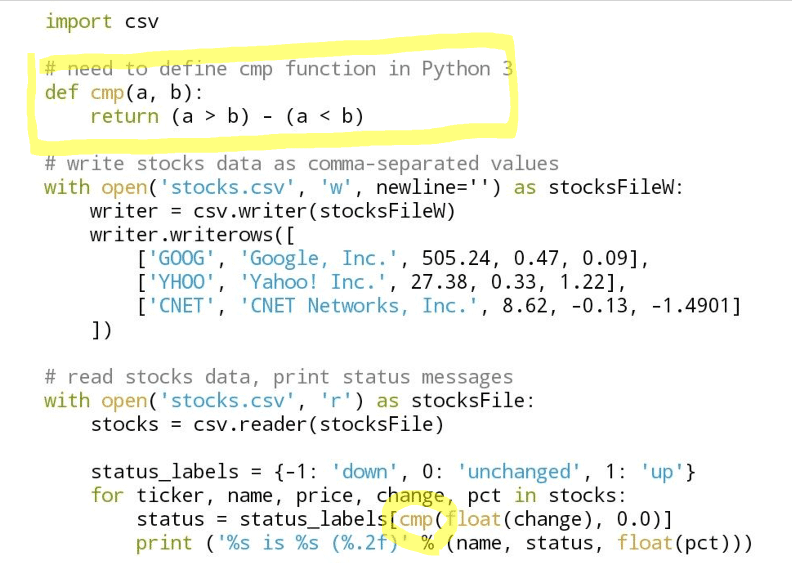 【Python】16 lines: csv module, tuple unpacking, cmp() built-in｜AyumiKatayama