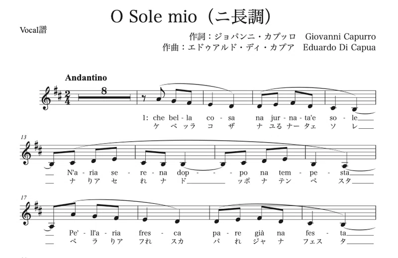【中学・高校音楽】イタリア語で歌おう！発音学習プリント＆曲付き（O sole mio）｜コギト| 音楽教員のための超使える教材製造所