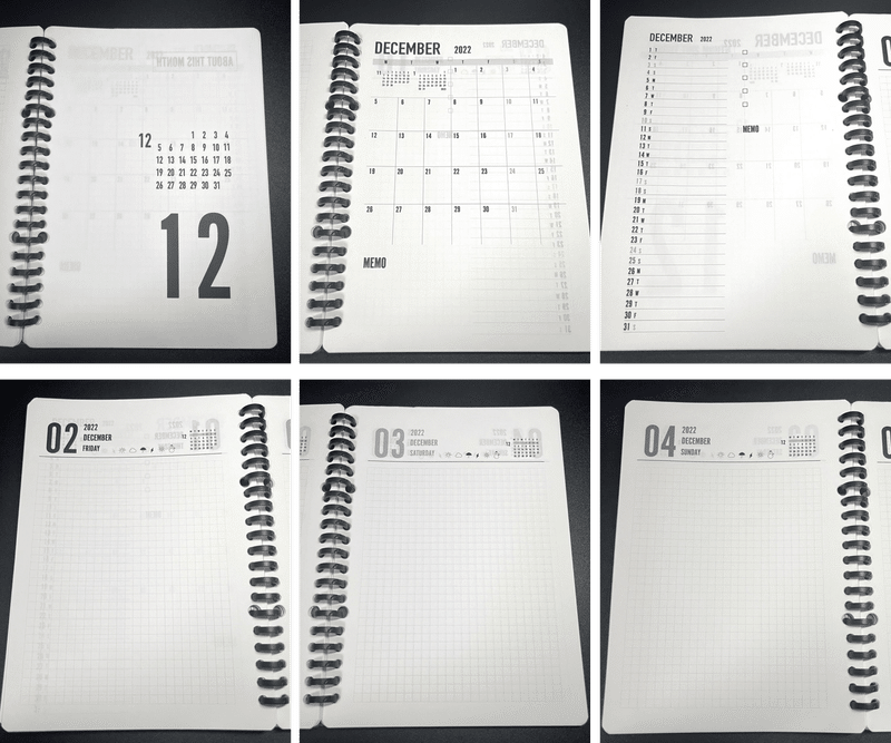 A5サイズリフィル/日付シート無料ダウンロード[ 12月分 ]｜note1015｜note
