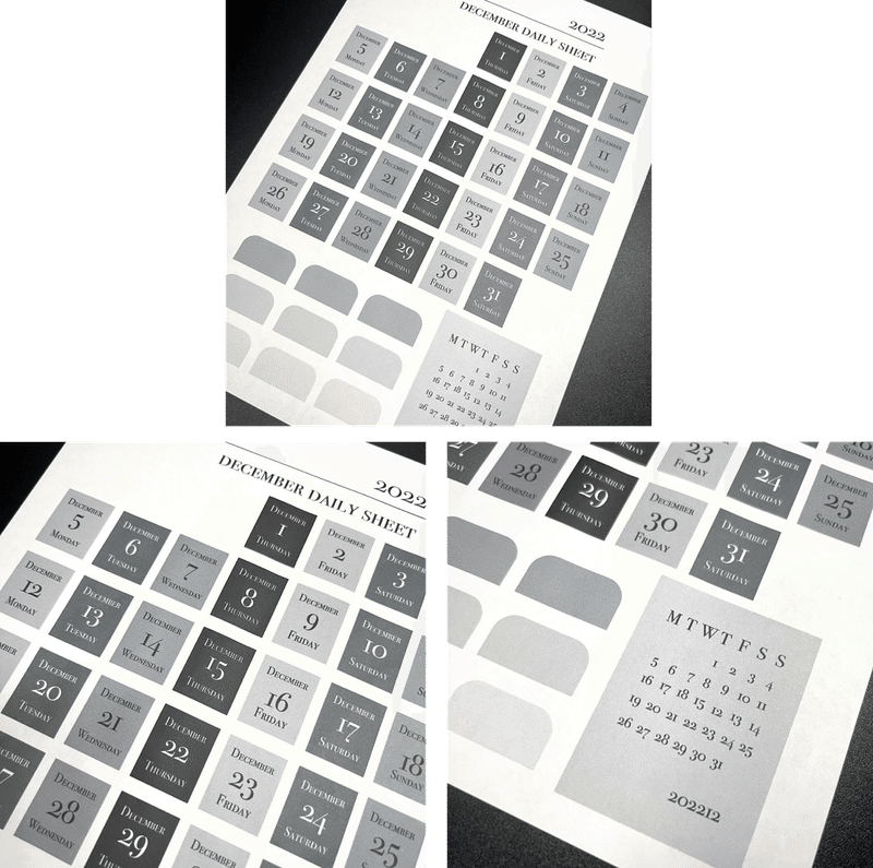 A5サイズリフィル/日付シート無料ダウンロード[ 12月分 ]｜note1015｜note