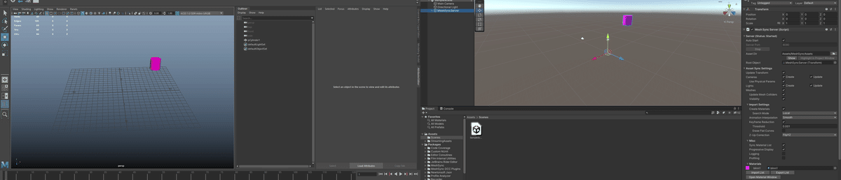 MeshSync導入方法（Maya2022, Unity 2021.3.6f1）｜海ちゃん