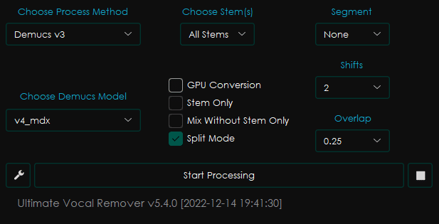 Ultimate Vocal RemoverへのDemucs v4の導入｜0x7c00