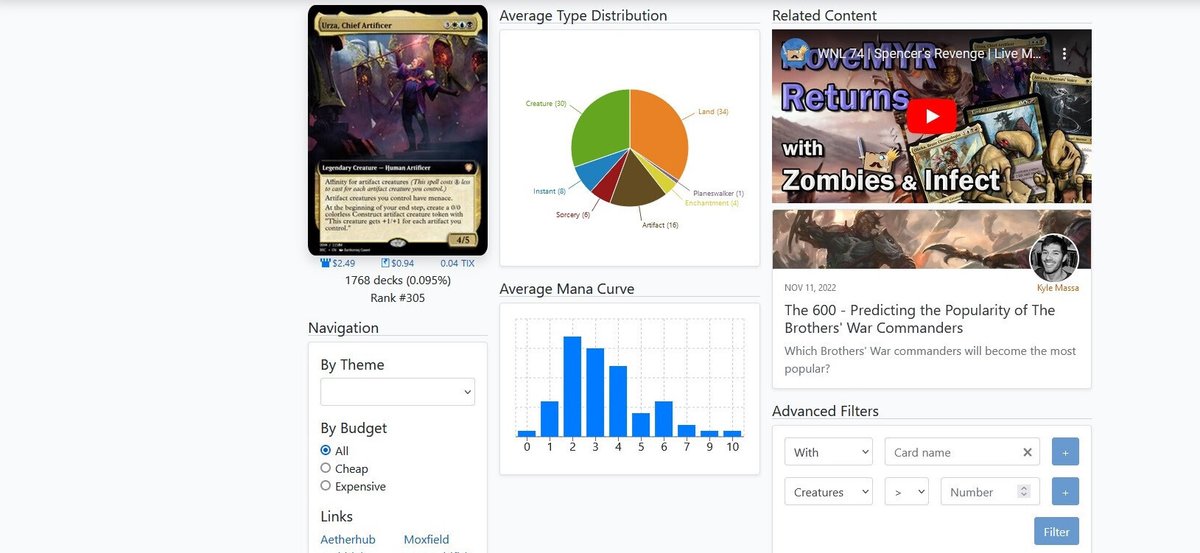 EDH初心者向け記事 ～0から始める統率者デッキ構築～ EDHRECを使ってみよう｜hyoi