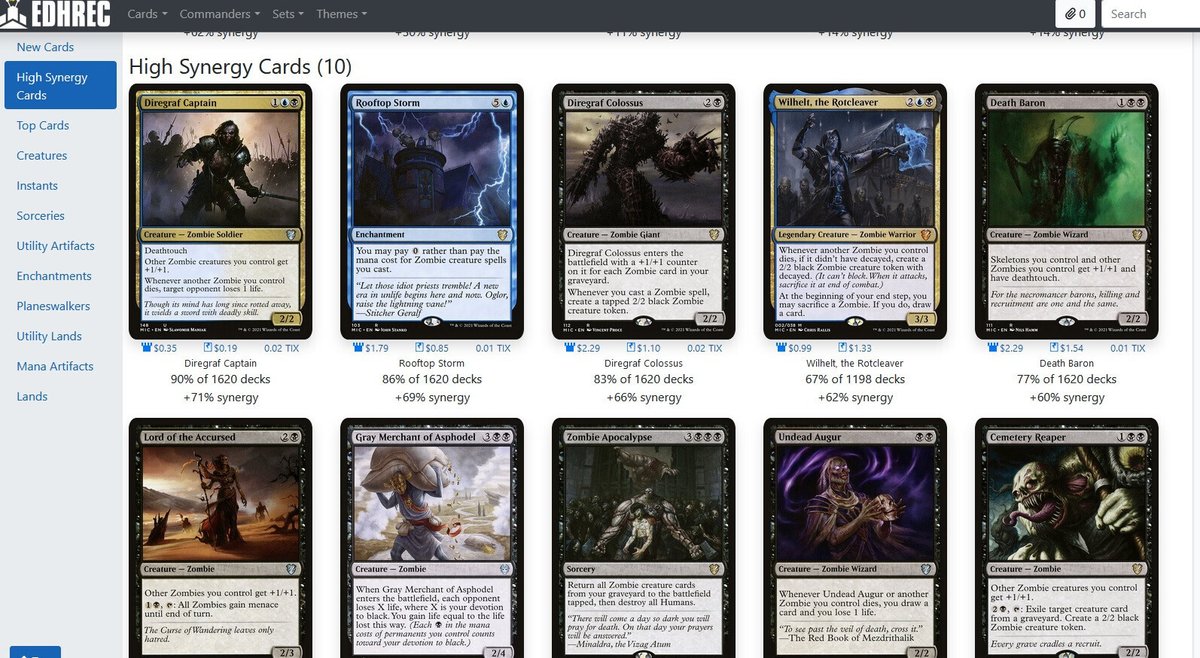 EDH初心者向け記事 ～0から始める統率者デッキ構築～ EDHRECを使ってみよう｜hyoi