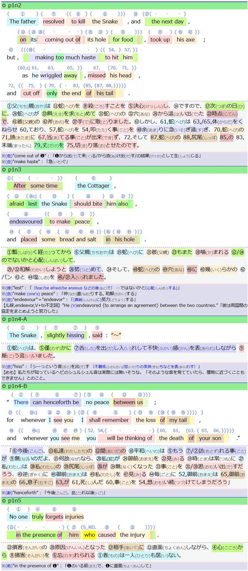 (Aesop,w049) 労働者と蛇(へび)｜taka saito｜note