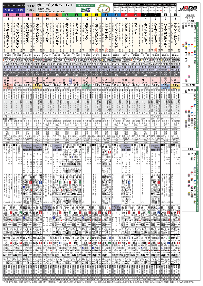 12月28日(水)新ウェブレーシングペーパーをご覧いただけます【ホープフルS】｜JRDB 競馬アラカルト