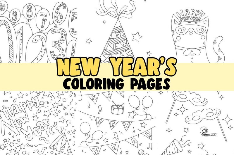 Free Printable Happy New Year 2023 Coloring Pages!｜coloringlib