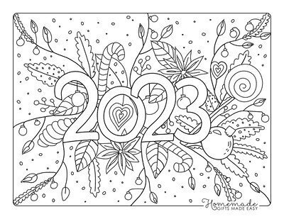 Free Printable Happy New Year 2023 Coloring Pages!｜coloringlib