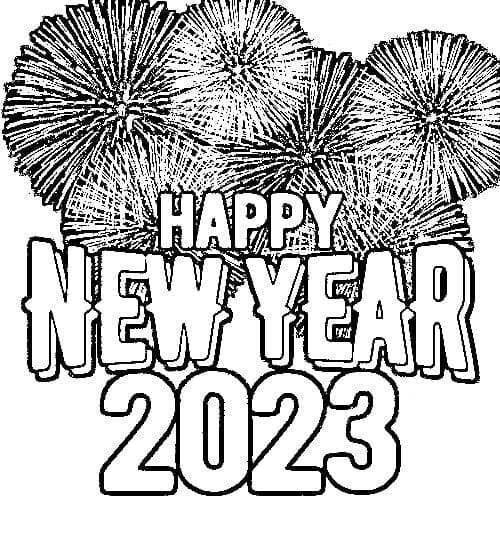 Free Printable Happy New Year 2023 Coloring Pages!｜coloringlib