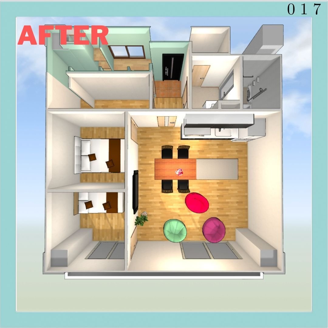 017 マンションリノベーションプラン 3DK⇒ 2LDK＋SICL、WICLの間取り｜renovation.nc｜note