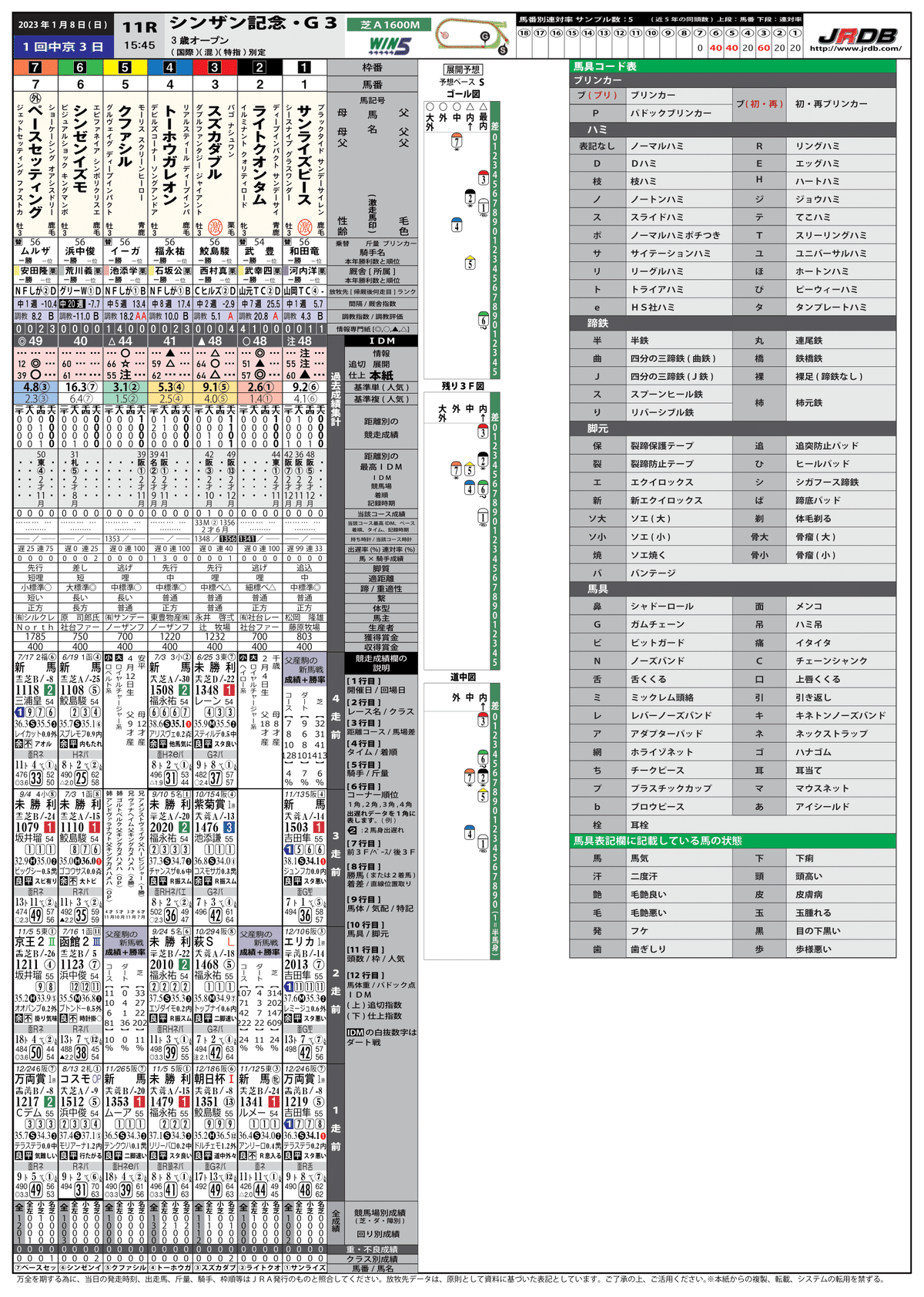1/8（日）中京11R シンザン記念 赤木の予想｜JRDB 競馬アラカルト
