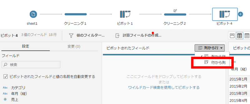 Tableau Prep まなびなおし：ピボット｜tadaodata