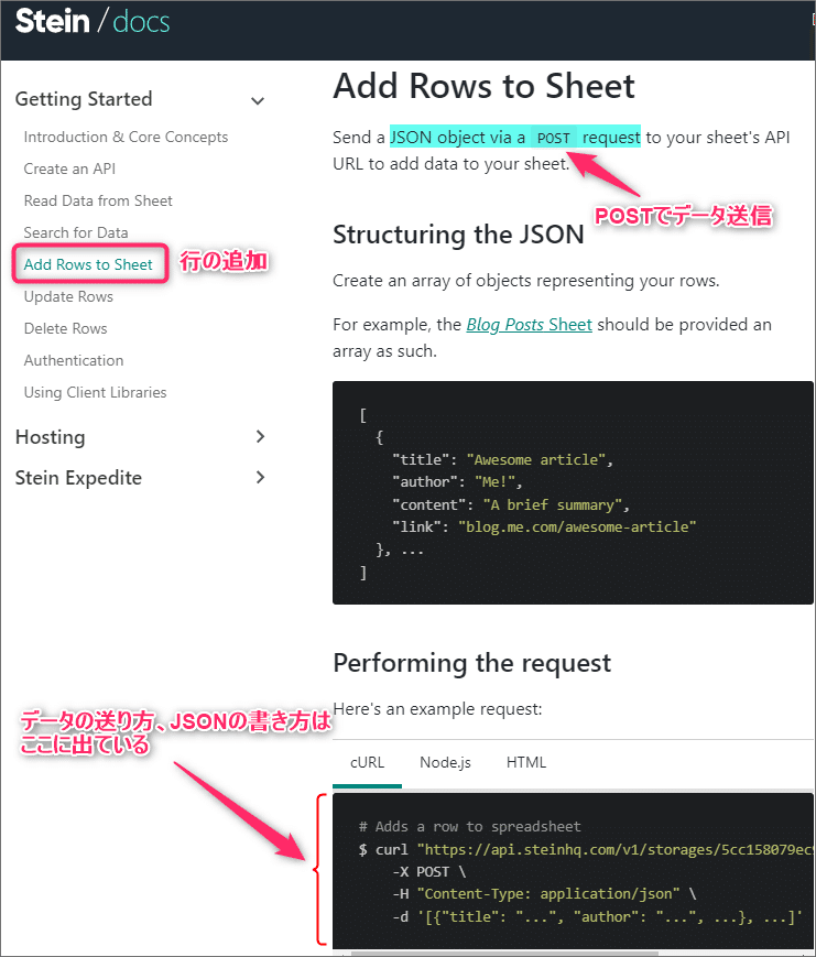 【Click】Stein（API）を使いClickからスプレッドシートにデータを転送した話｜shnd
