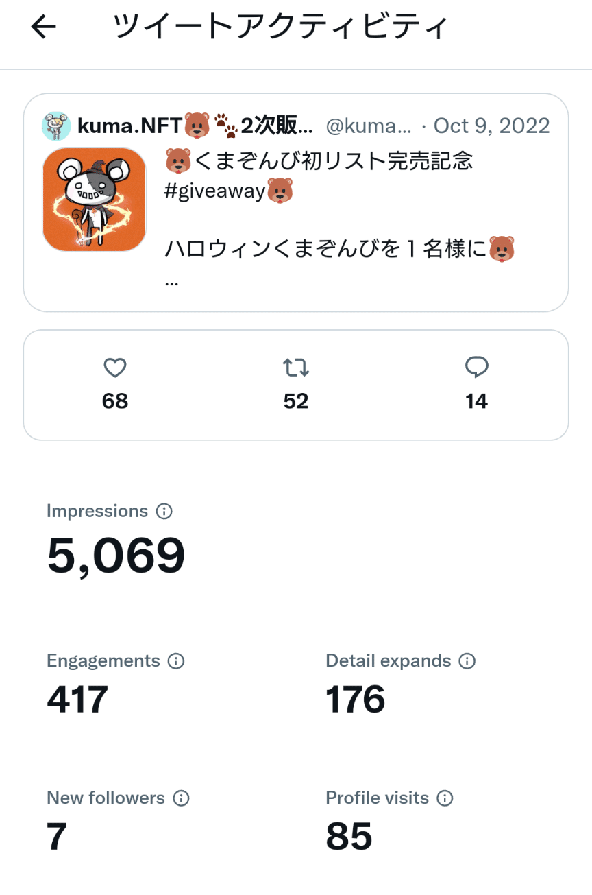 #14 10月8日(土) 初回販売日当日の話｜kuma.NFT🐻🐾