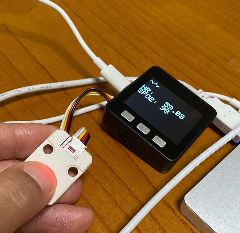 M5Stackに心拍センサーでパルスオキシメーター｜coderdojoisehara