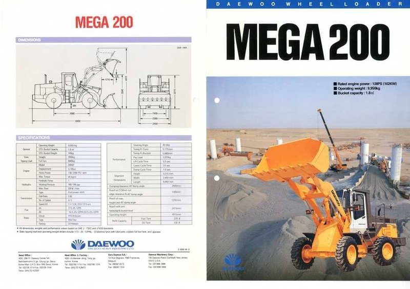DAEWOO MEGA 200｜建設機械化ライブラリー
