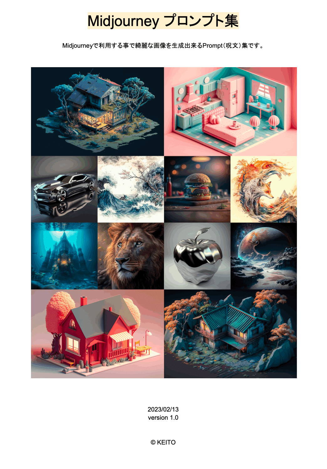 初心者でも綺麗な画像を生成出来る呪文集（プロンプト）Midjourney｜KEITO｜AIディレクター