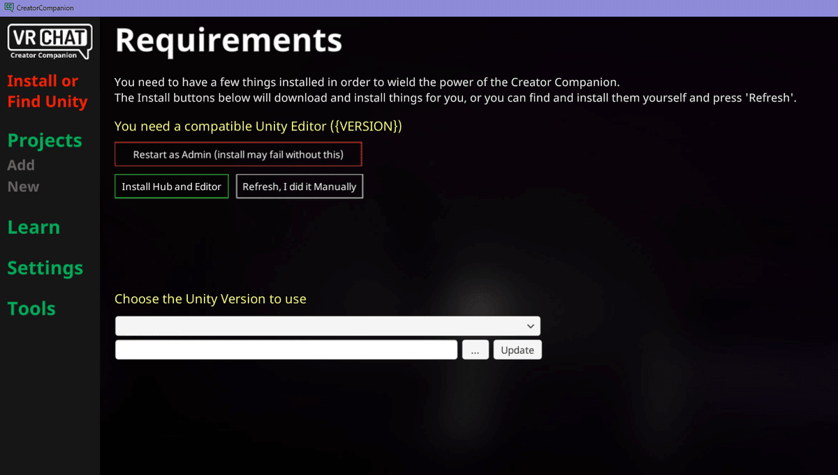 【VRChat】VCCがエラー落ちしてUnityを見失った件｜かける（×9N）