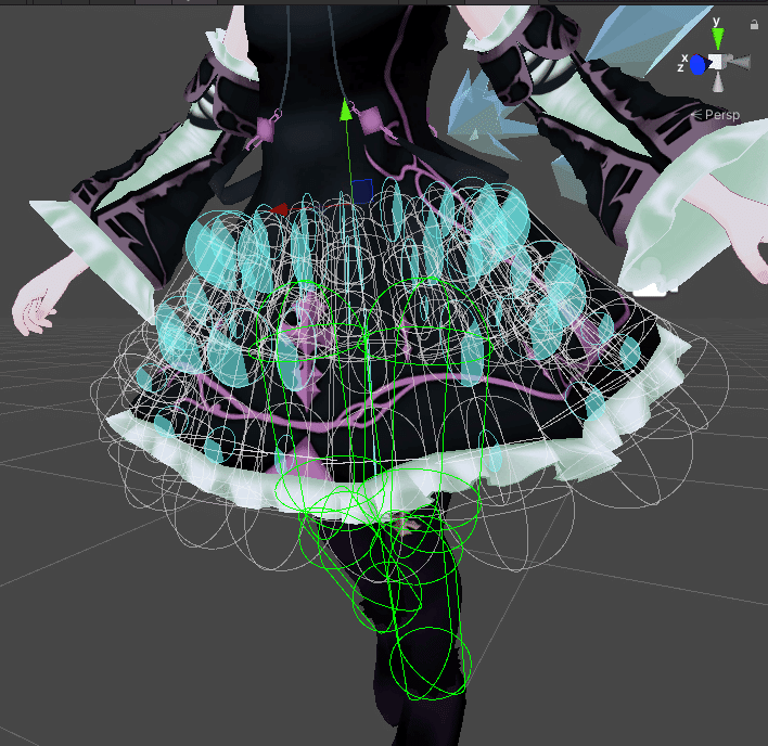 【VRChat】【Unity】Physboneによるふんわりスカートの設定（Hinge型）｜かける（×9N）