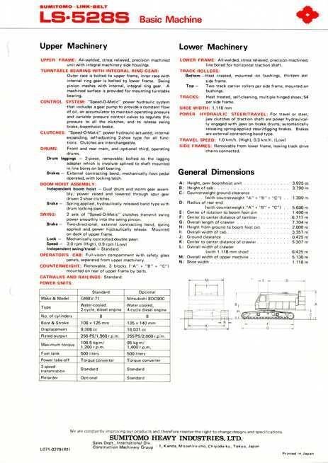 SUMITOMO LINK-BELT SUMITOMO LINK-BELT Crawler Cranes & Excavators LS ...