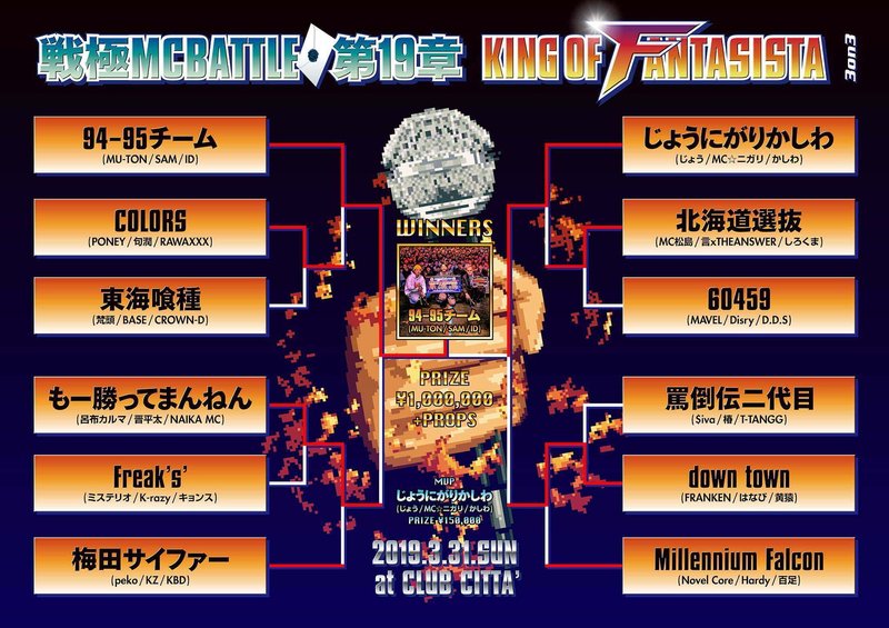 戦極MC BATTLE 歴代王者・トーナメント結果｜onoyu_hiphop