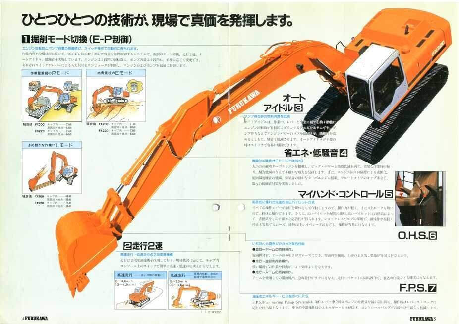 古河鉱業 フルカワ油圧ショベル FX200/FX220｜建設機械化ライブラリー