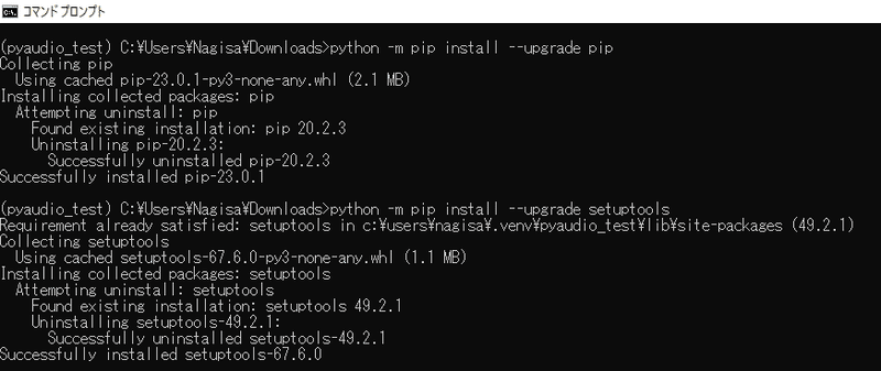 【Python】pyaudioの導入方法｜星杜なぎさ